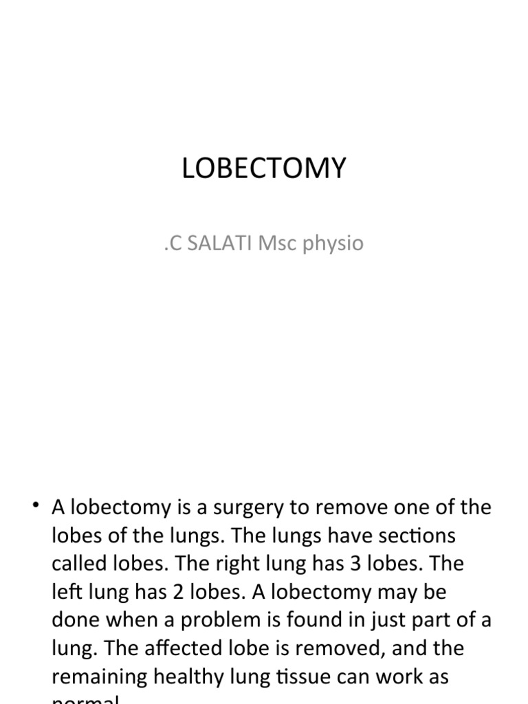 Thoracic Surgery Lobectomy | PDF | Thorax | Cardiothoracic Surgery
