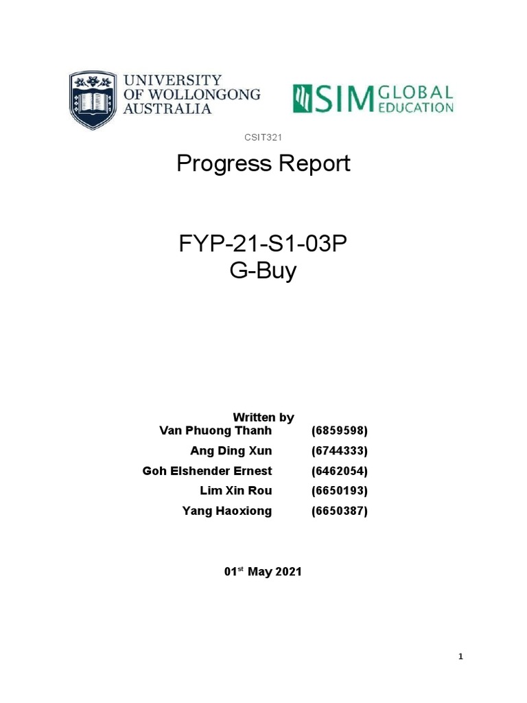 Csit321 Fyp-21-S1-03 Progress Report | PDF | Microsoft Azure | Computer Science