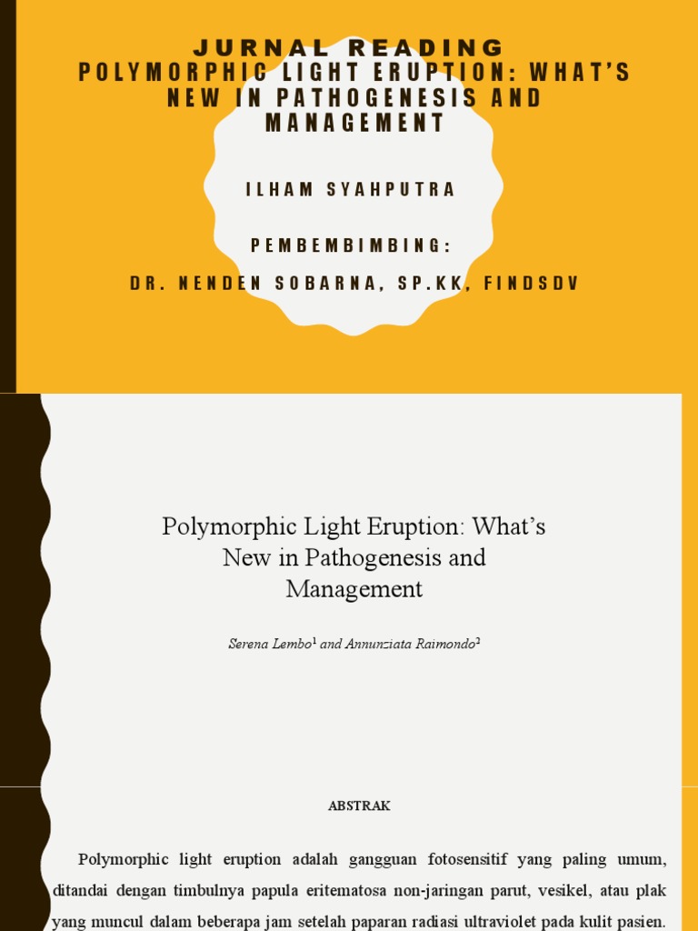 Polymorphic Light Eruption: Patogenesis & Terapi | PDF | Sains & Matematika