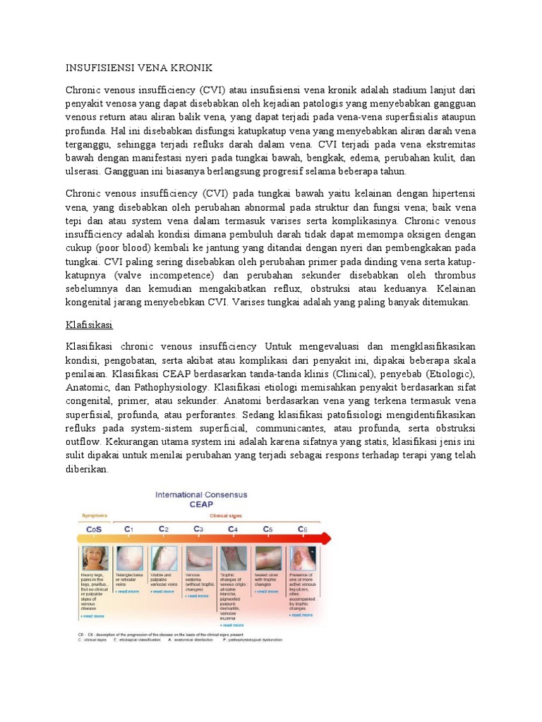 Klasifikasi dan Etiologi Insufisiensi Vena Kronik | PDF
