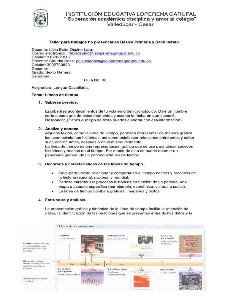 Guia Dos Lineas de Tiempo | PDF | Maestros | Aprendizaje
