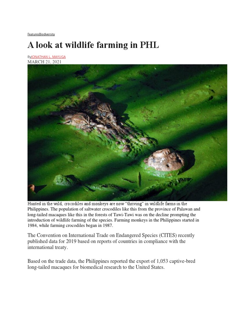 BMIRROR - Mayuga - A Look at Wildlife Farming in PHL | PDF | Wildlife ...