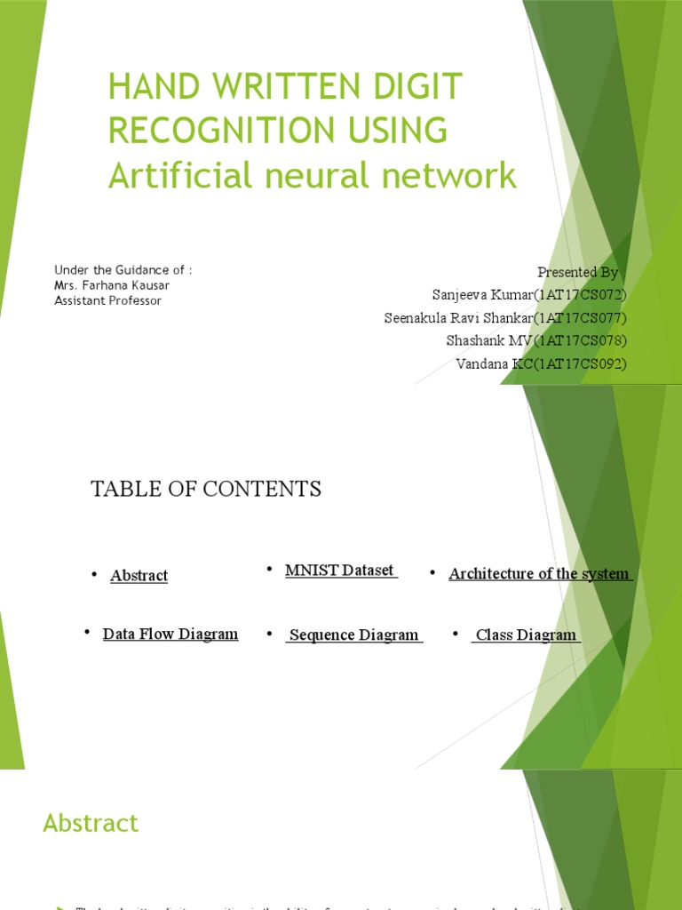 Hand Written Digit Recognition Using Artificial Neural Network | PDF ...