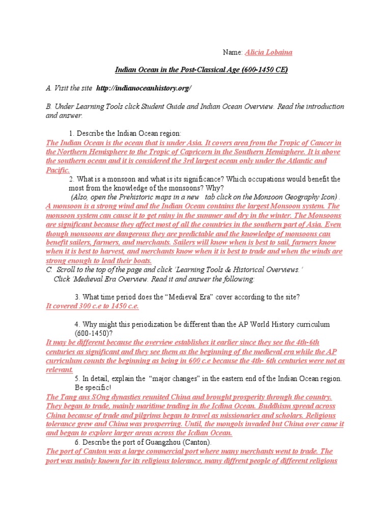 Indian Ocean Online Activity | PDF | Monsoon | Indian Ocean