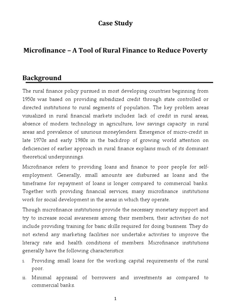 Case Study - MF | Download Free PDF | Grameen Bank | Microfinance