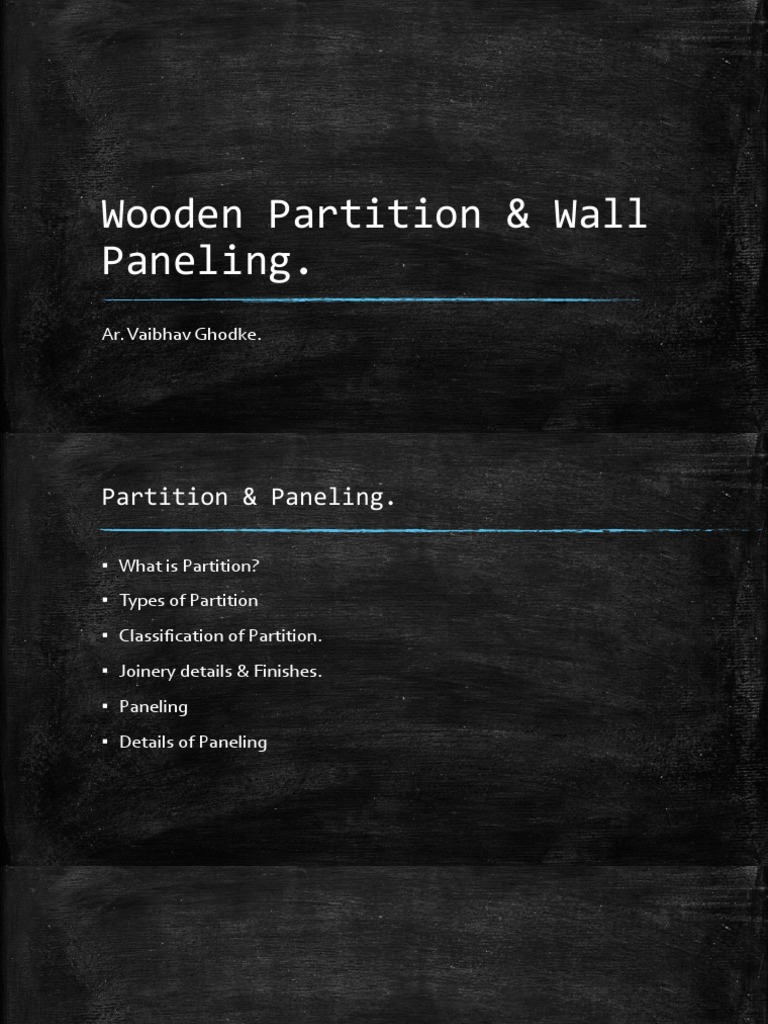 Wooden Panelling AND PARTITION | PDF | Wall | Drywall