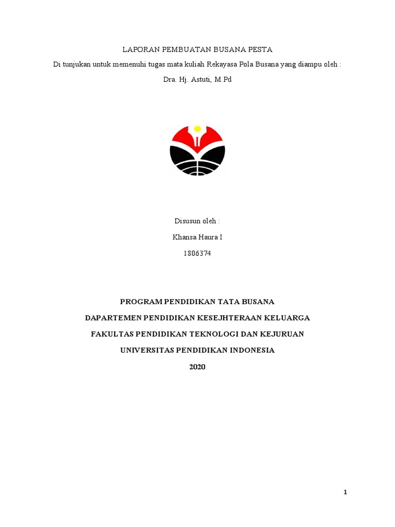 Khansa Haura 1806374 Rekayasa Pola Busana | PDF