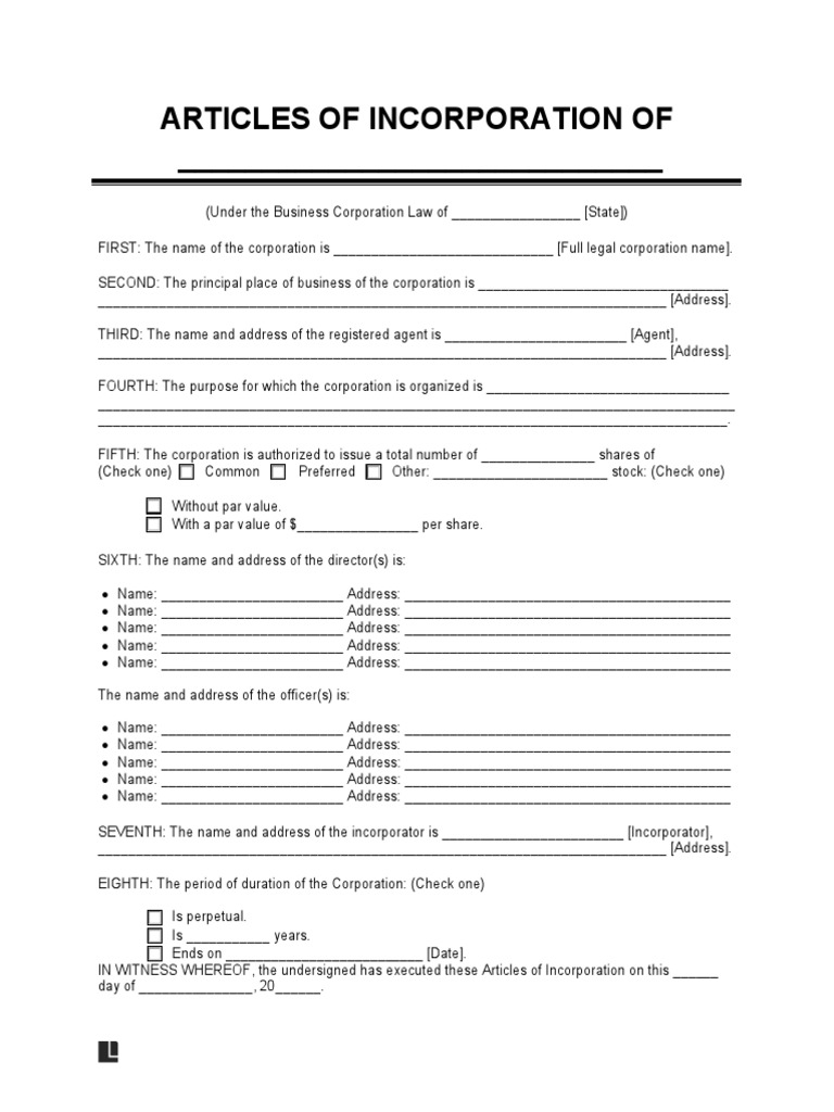 Articles of Incorporation of | PDF | Corporations | Business Law