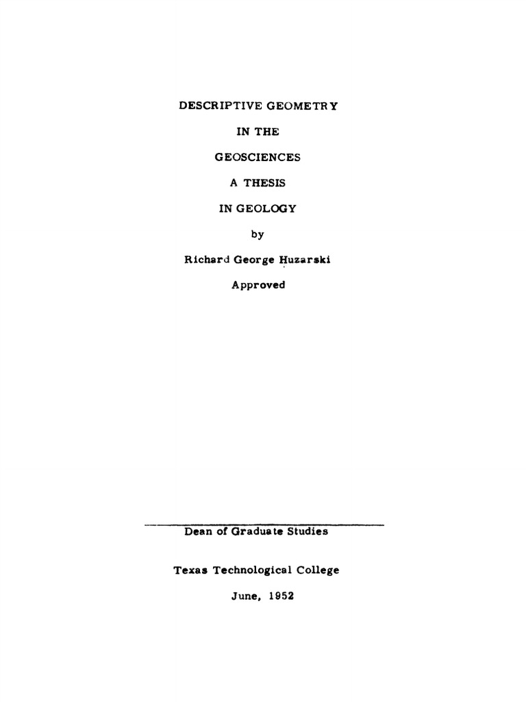Descriptive Geometry in Geosciences | PDF | Space | Geometry