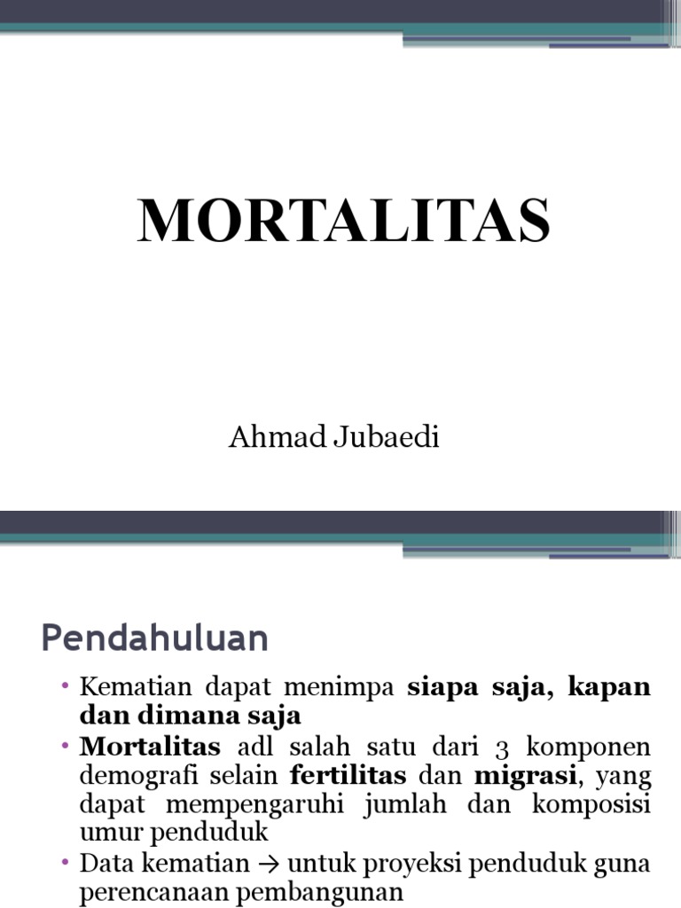 Analisis Mortalitas dan Morbiditas | PDF | Kesehatan Holistik | Sains ...
