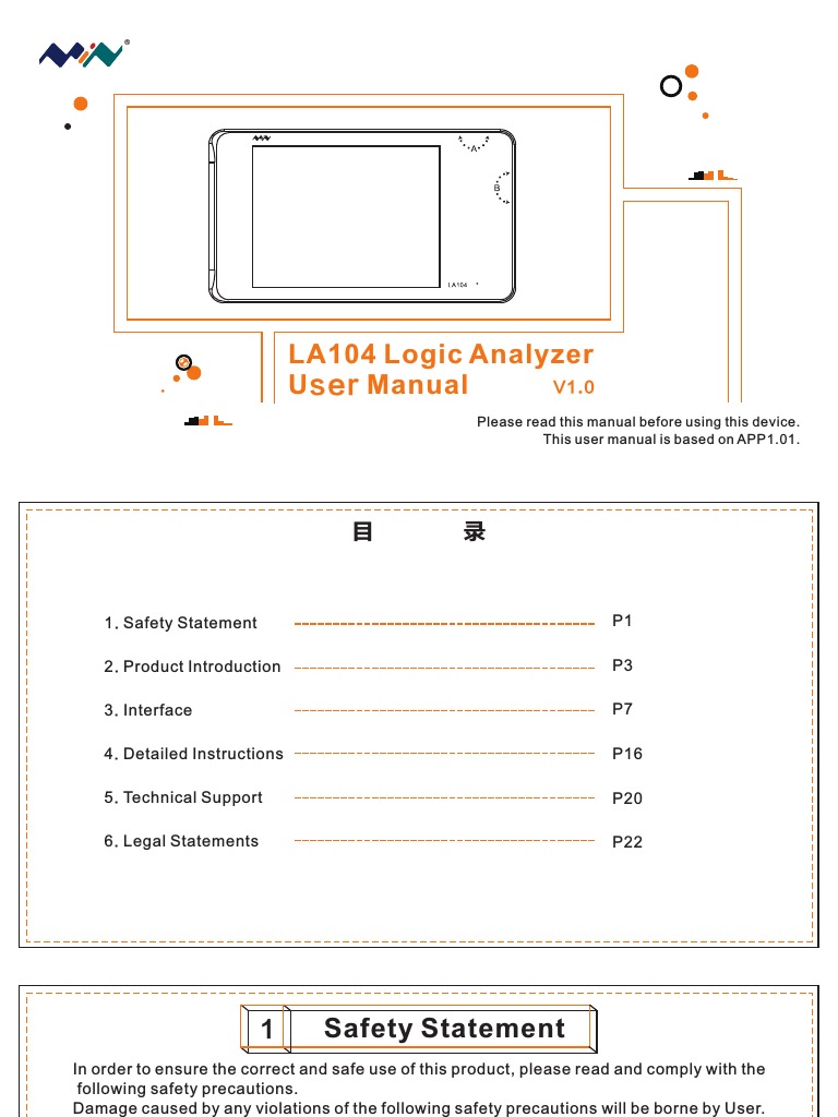 LA104 Logic Analyzer User Manual | PDF | Menu (Computing) | Bit