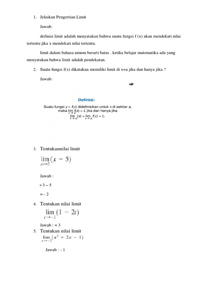 Jawaban Tugas 5 Kalkulus | PDF