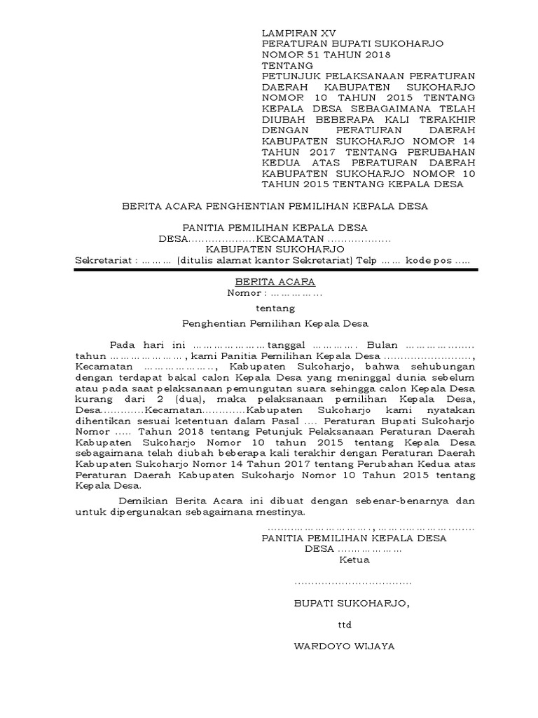 Lampiran 15 Perbup Pilkades 2018 NEW | PDF | Griya & Taman Lampiran 15 Perbup Pilkades 2018 NEW | PDF | Griya & Taman