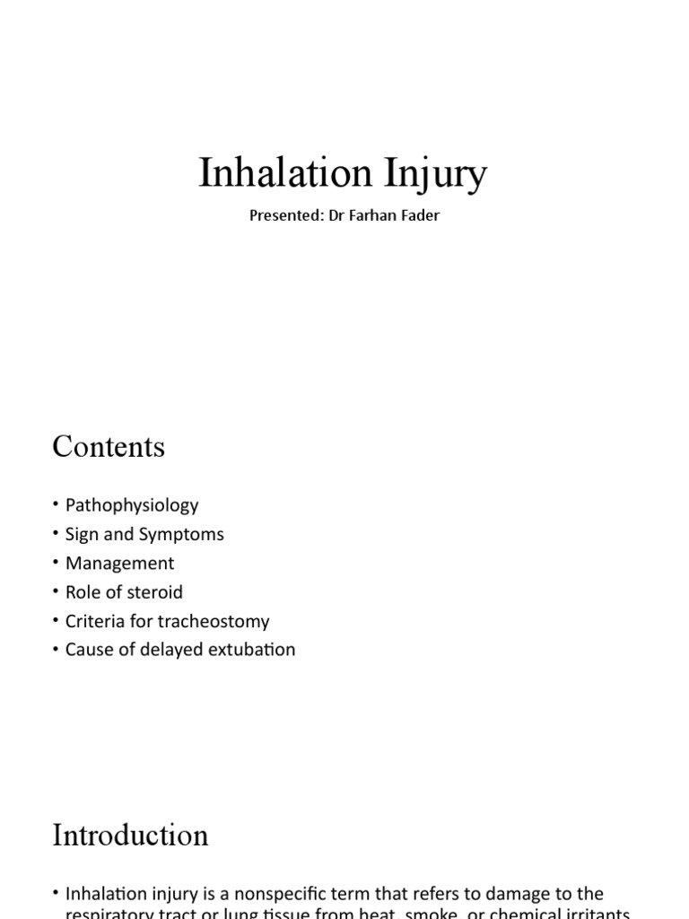 Inhalation Injury: Causes and Management | PDF | Respiratory Tract ...