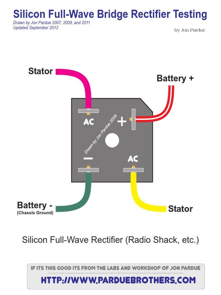 Silicon Full-Wave Bridge Rectifier Testing: Stator Battery + | PDF ...