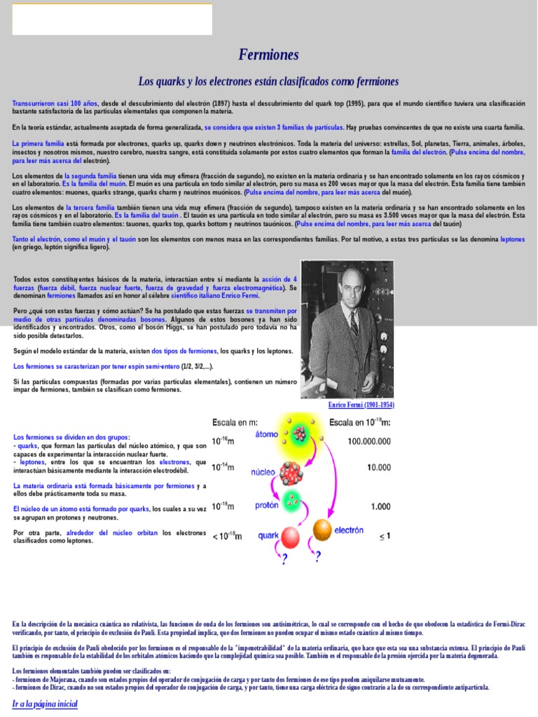 Los Fermiones | PDF | Partículas fisicas | Cuarc