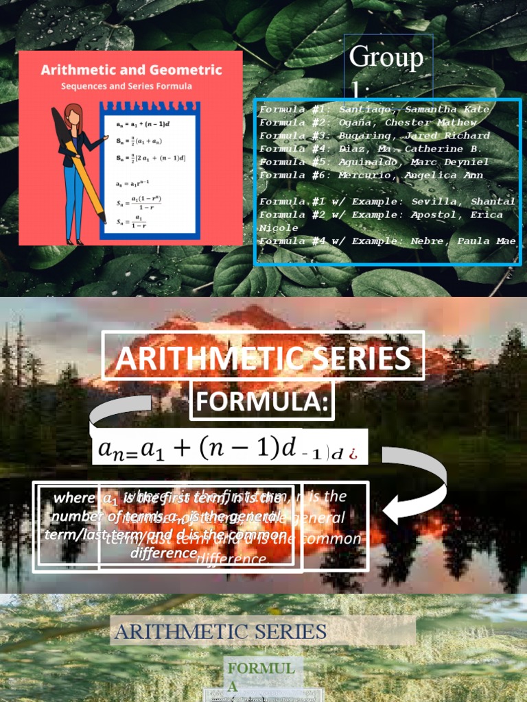 Group 1 Aritmetic and Geometric Sequences and Series Formula | PDF ...