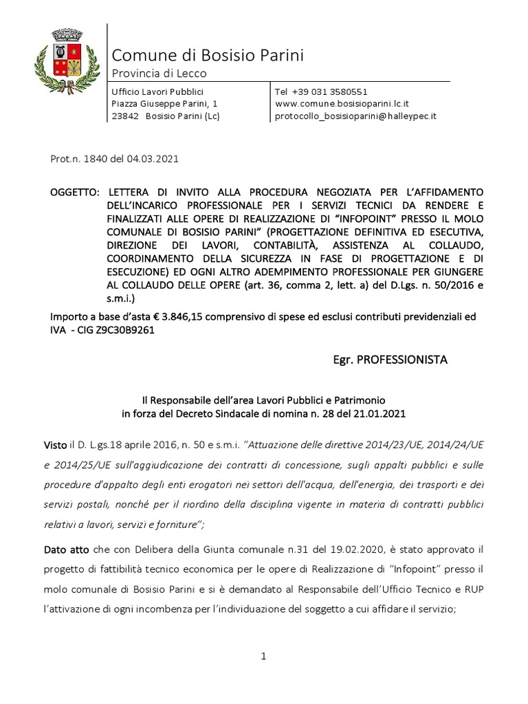 LETTERA Incarico Professionale | PDF