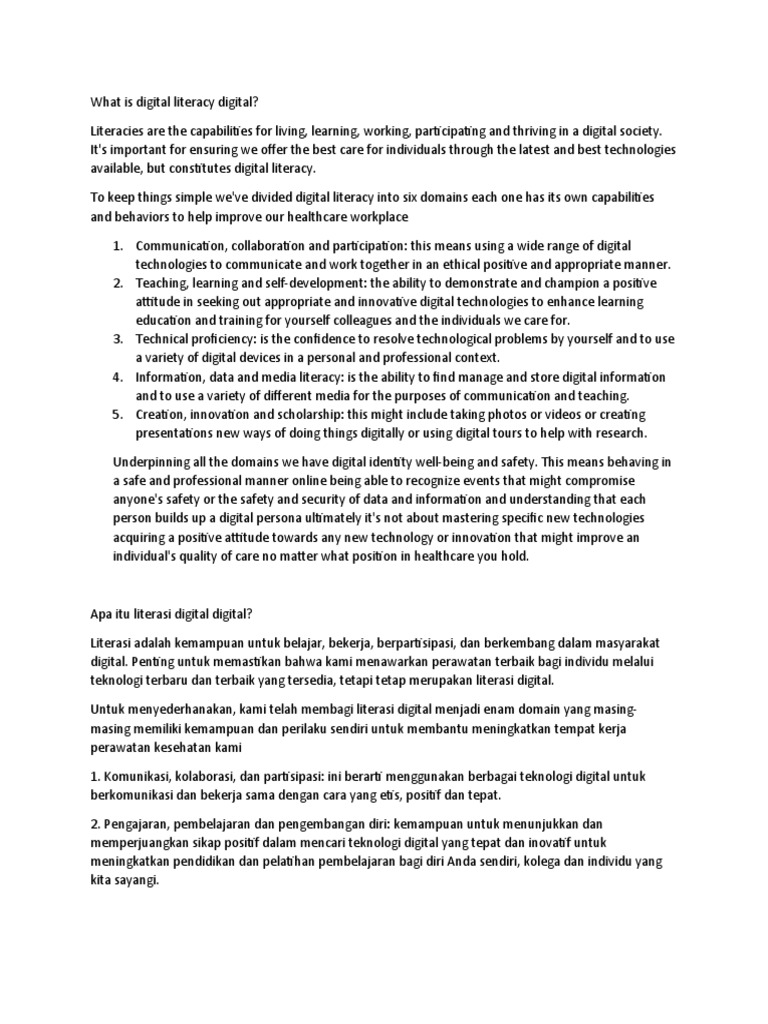 What Is Digital Literacy Digital | PDF | Literacy | Communication
