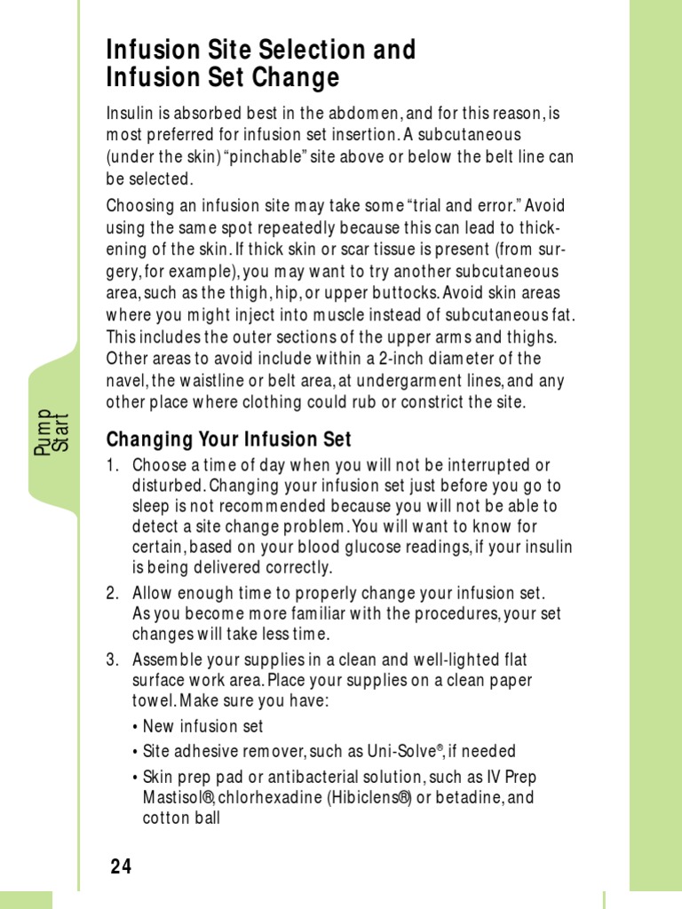 Infusion Site Selection and Infusion Set Change | PDF | Intravenous ...