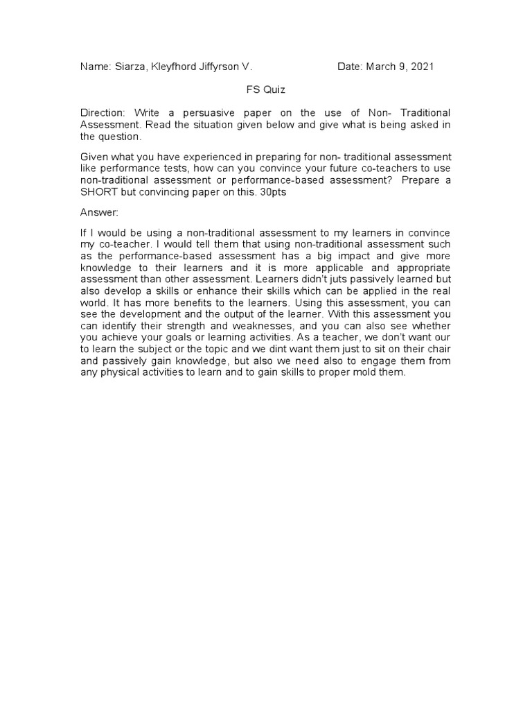 FS Quiz | PDF | Career & Growth