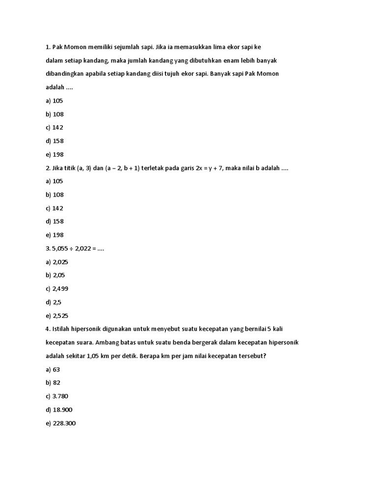 Contoh Soal TPS | PDF