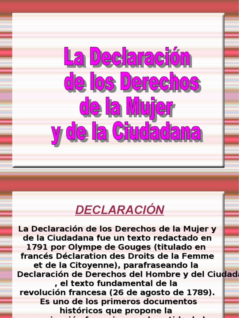 La Declaración de Los Derechos de La Mujer y de La Ciudadana | PDF ...