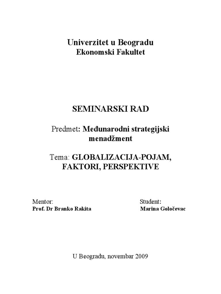 primer seminarskog rada