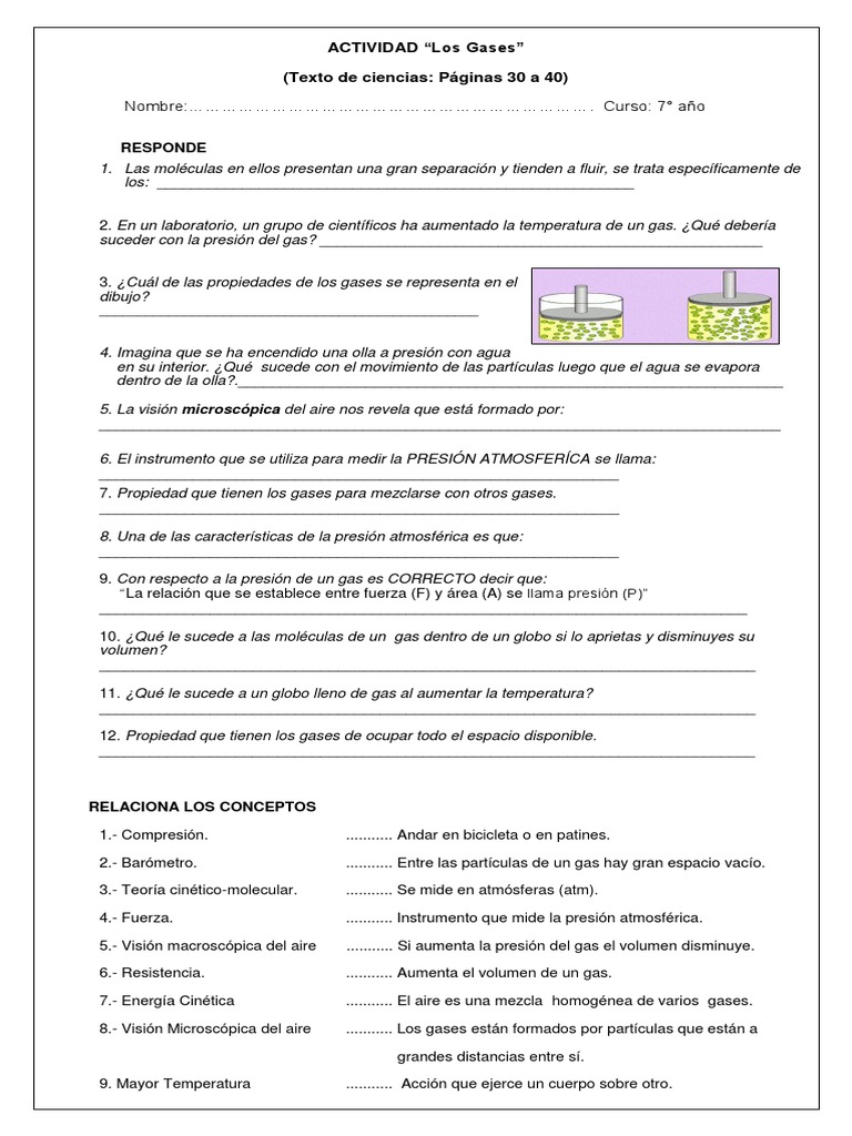 Los Gases y Sus Características 7° | PDF | Gases | Presión