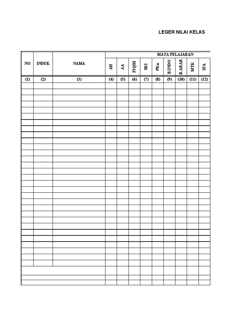 .Leger Nilai MI | PDF