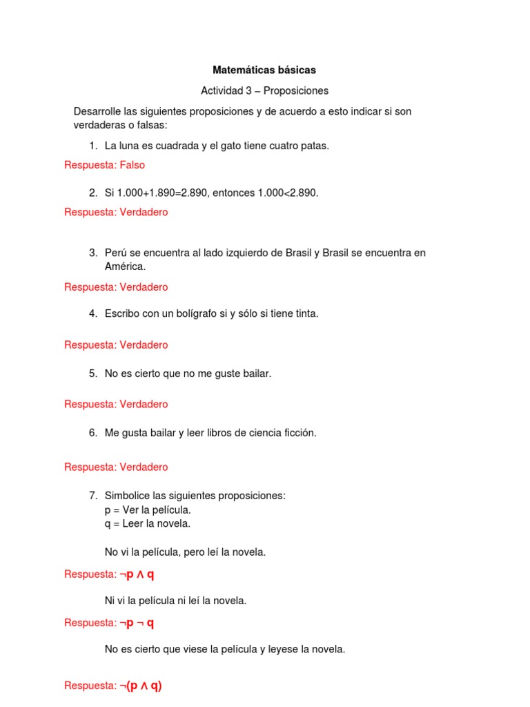 Actividad 3 - Proposiciones Con Lógica | PDF | Proposición | Lógica ...