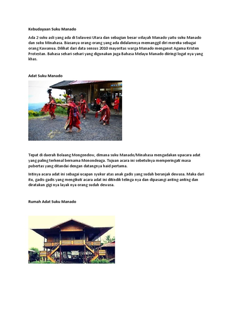 Kebudayaan Suku Manado | PDF