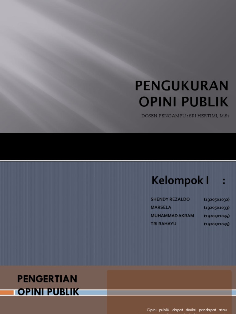 Pengukuran Opini Publik: Metode dan Karakteristik | PDF