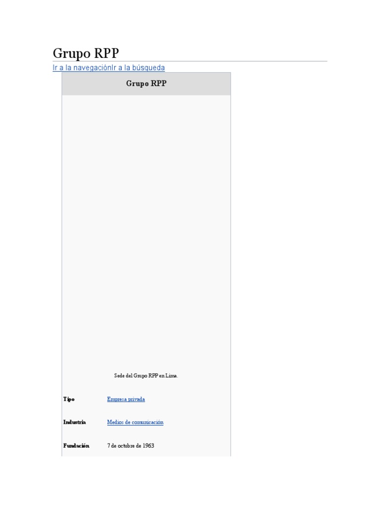 Grupo RPP | PDF | Radiodifusión | Formatos de medios