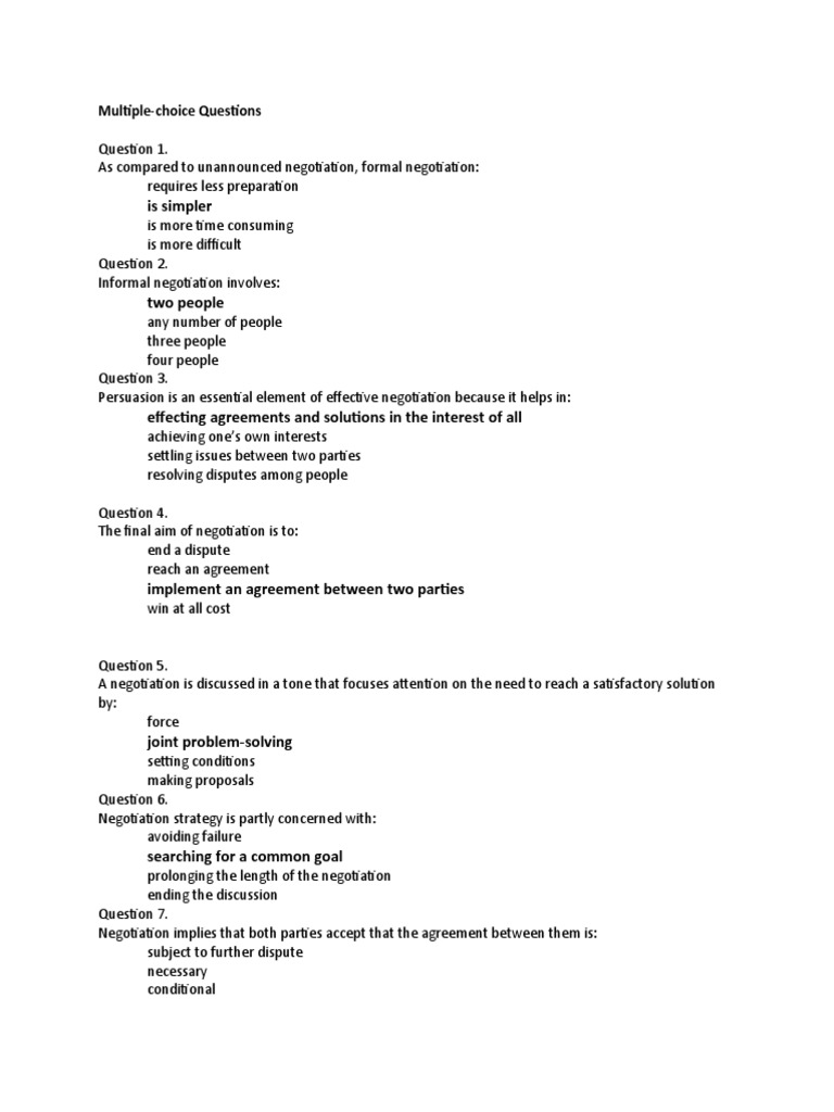 Understanding Formal and Informal Negotiation | PDF