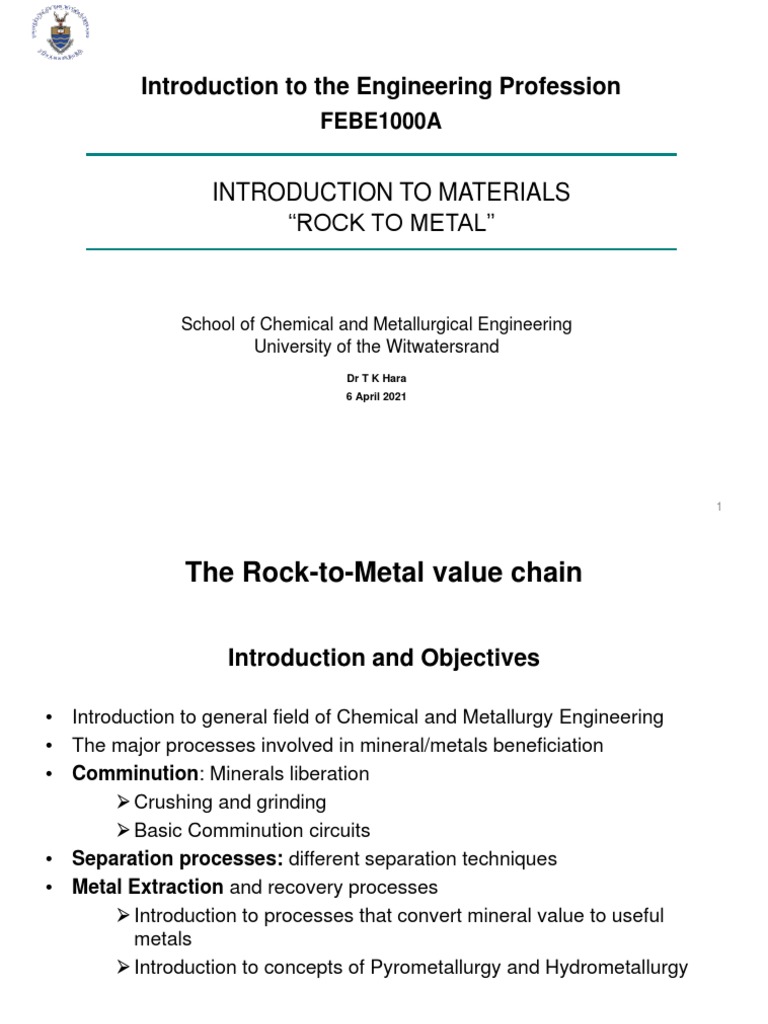 Febe1000a - Introduction To Materials - Rock-To-metal - Notes - Week 5 ...