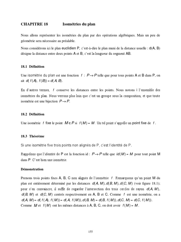 Isométries du plan en mathématiques | PDF | Plan (Géométrie) | Groupe ...