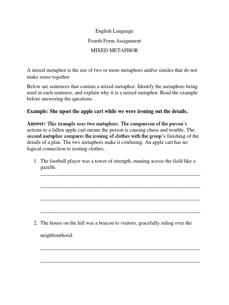 English Language, Fourth Form Assignment 18 March 2020 | PDF