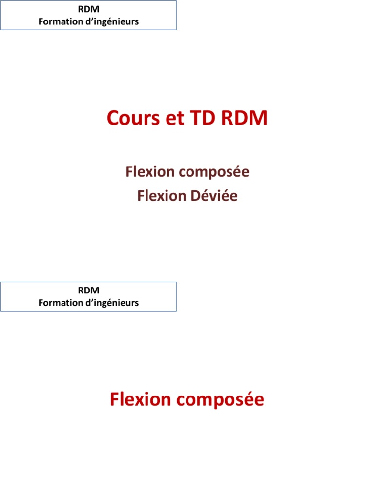 Cet TD Flexion Composée-Déviée PDF | PDF | Flexion (matériau) | Résistance des matériaux