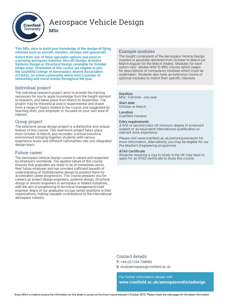 Aerospace Vehicle Design | PDF | Master's Degree | Aerospace