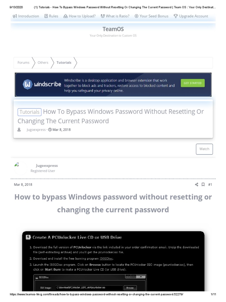 Tutorials - How To Bypass Windows Password Without Resetting or ...