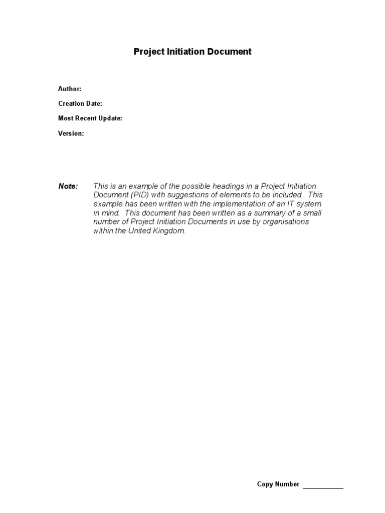 Laying the Foundation: A Comprehensive Project Initiation Document ...