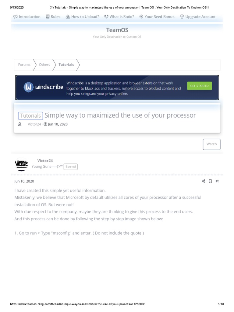 Tutorials - Simple Way To Maximized The Use of Your Processor - Team OS ...