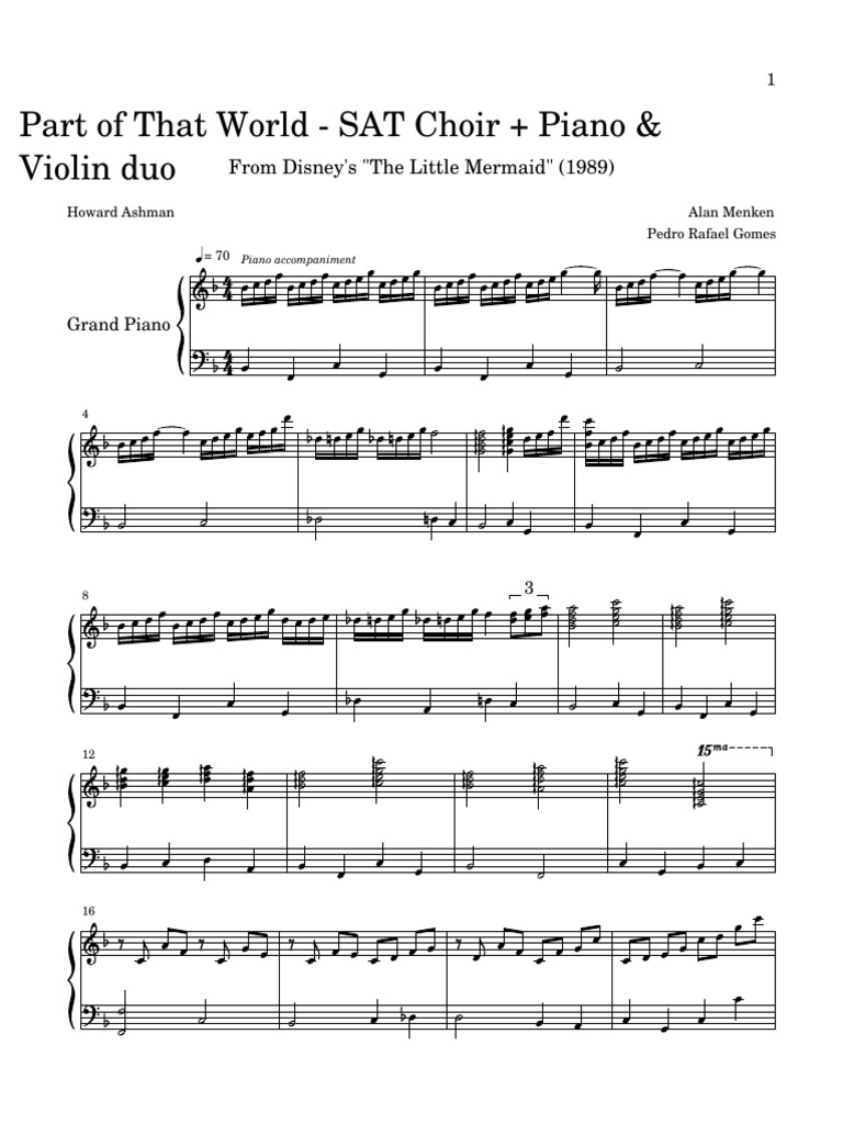 SAT Choir & Piano/Violin: Part of Your World | PDF