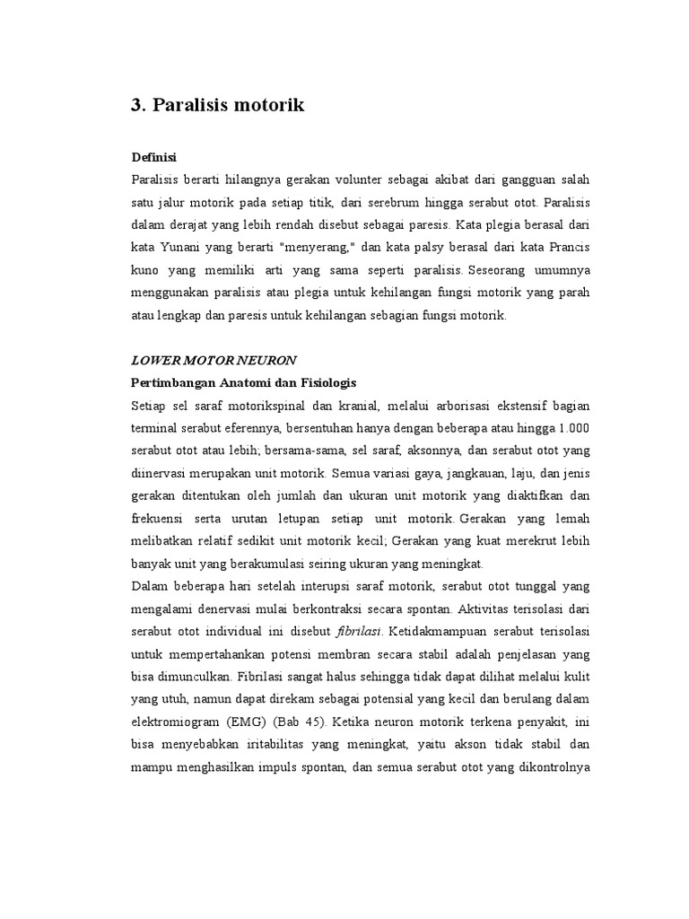 Biparesis: Definisi dan Mekanisme | PDF