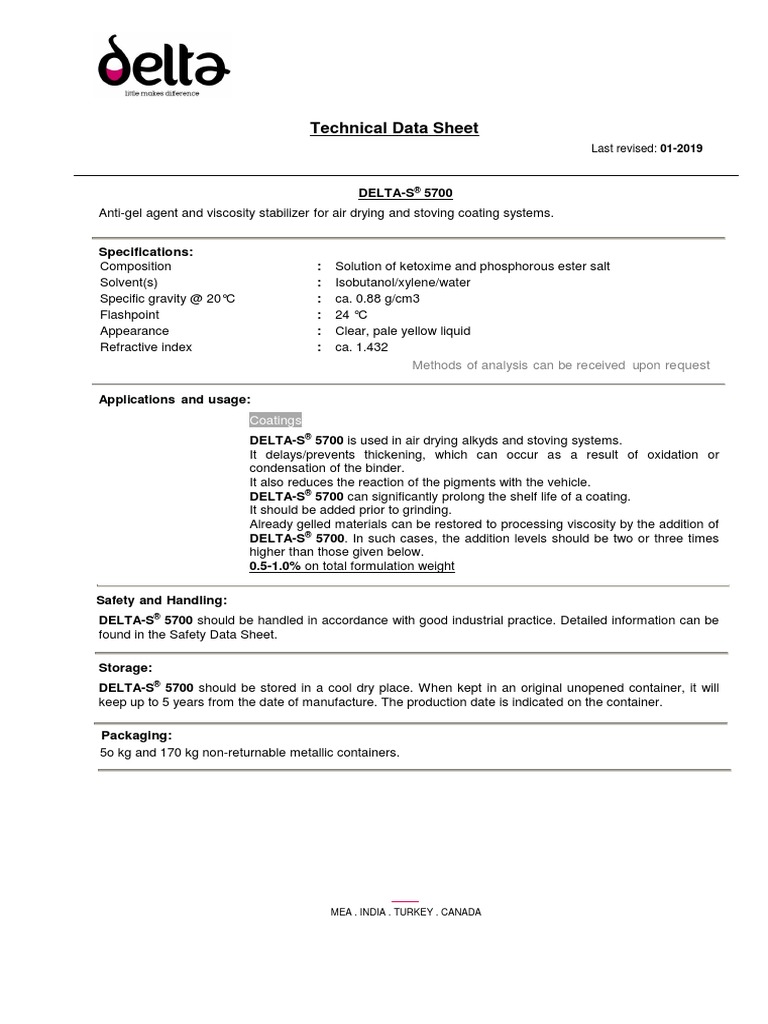 DELTA-S 5700 Tds - Eng | PDF