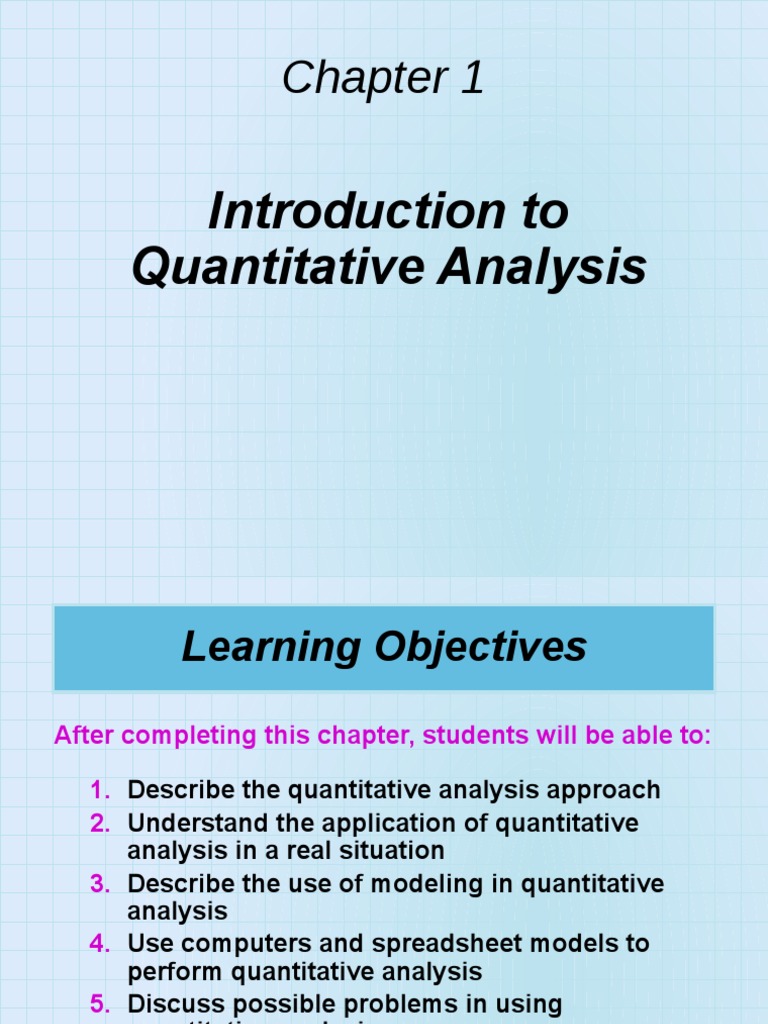 Introduction To Quantitative Analysis | PDF | Mathematical Model ...