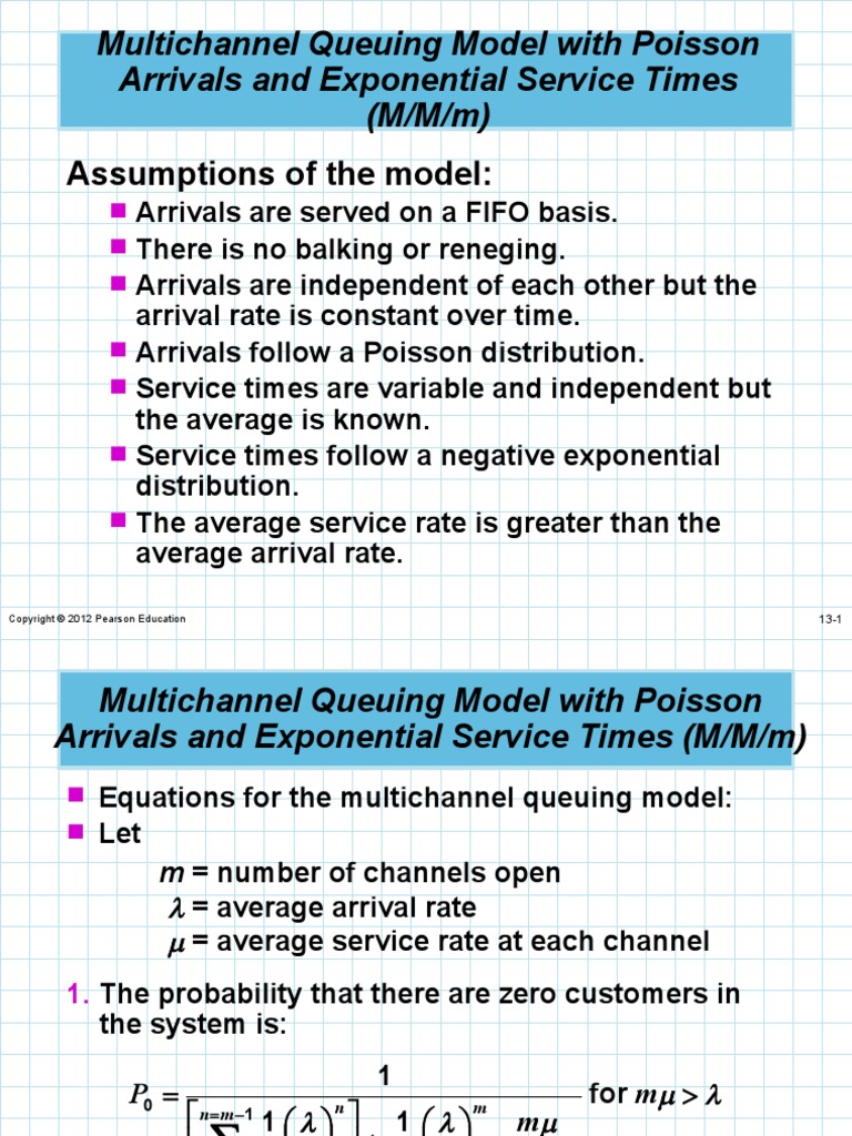 Multichannel Queuing Model With Poisson Arrivals and Exponential ...