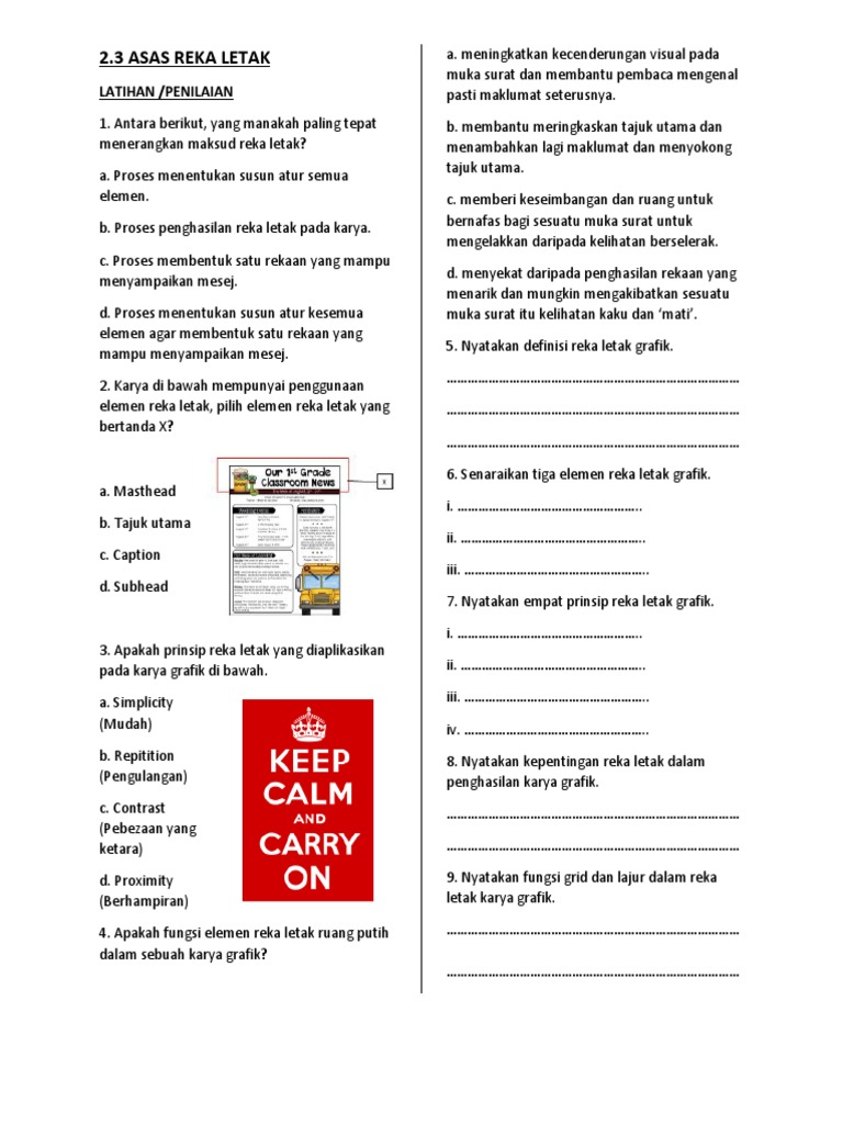 Lat 2.3 Asas Reka Letak | PDF