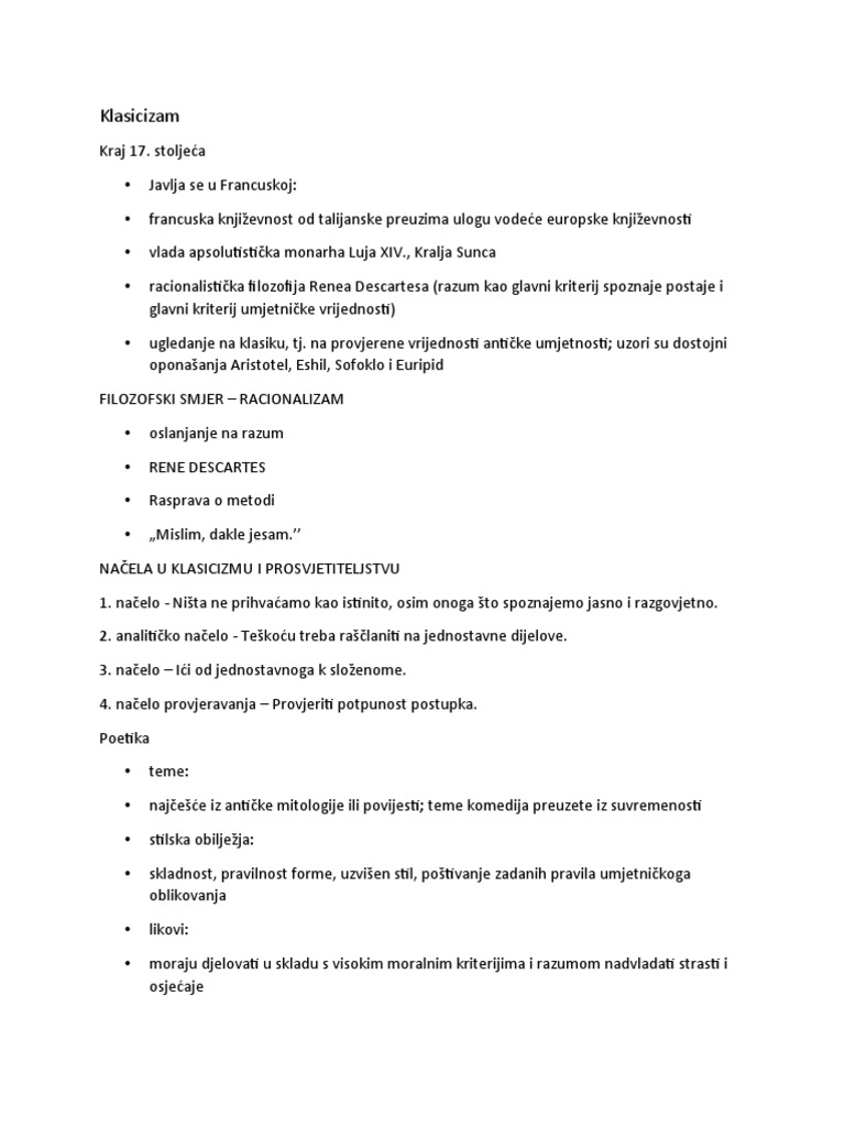 Klasicizam | PDF